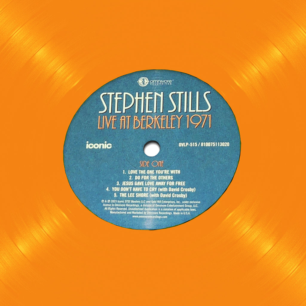 Stephen Stills Live at Berkeley 1971 Limited Orange Vinyl Repress ...